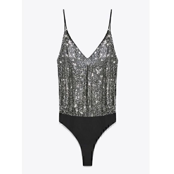 Zara | Tops | Zara Sequin Body Suit 67029 | Poshmark